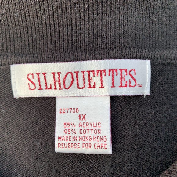 Silhouette | Tops | Silhouettes Black Short Sleeve Knit Shirt With ...